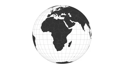 World map. Orthographic projection. Anim... | Stock Video | Pond5