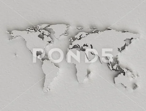 World map on paper texture: Graphic #95270885
