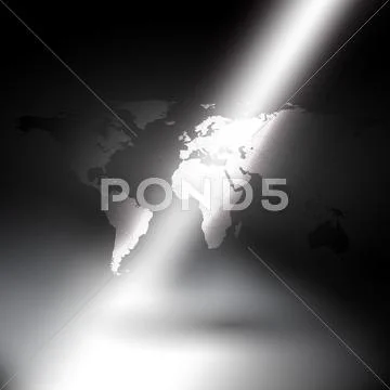 World map in rays of light background vector: Royalty Free #37848398