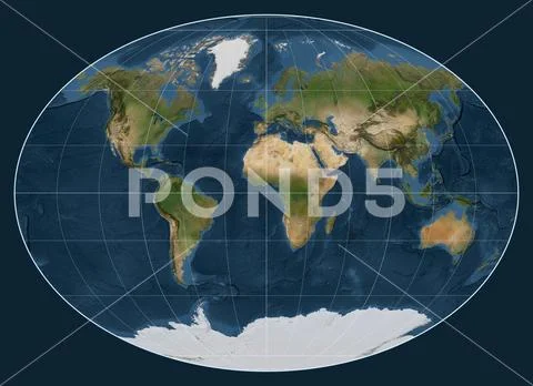 World map. Satellite. Fahey projection. Meridian: 0: Graphic #248360749
