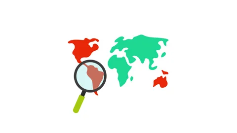 World map searching location 4k animation ~ After Effects #198951456