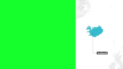 World map showing Iceland. From above zo... | Stock Video | Pond5