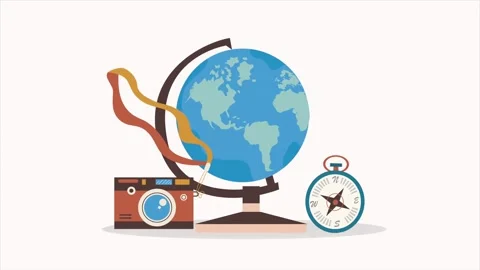 world map travel vacations animation | Stock Video | Pond5