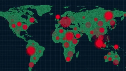 World Map Virus Infections Background | Stock Video | Pond5
