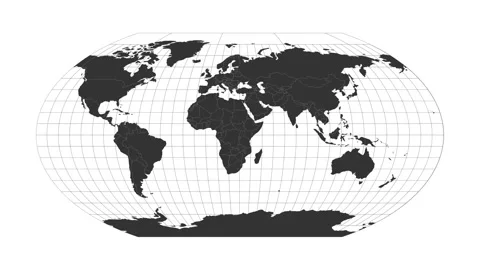 World map. Wagner VI projection. Animate... | Stock Video | Pond5