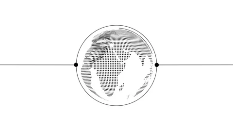 World map white globe loop animation on ... | Stock Video | Pond5
