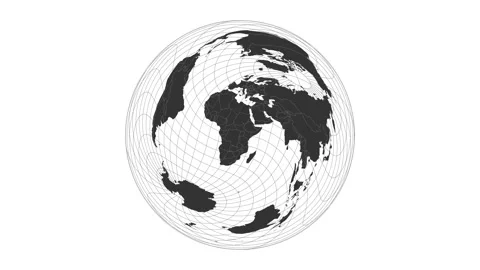 World map. Wiechel projection. Animated ... | Stock Video | Pond5