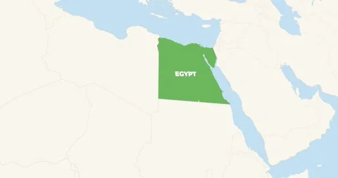 World Map Zoom In To Egypt. Animation in... | Stock Video | Pond5