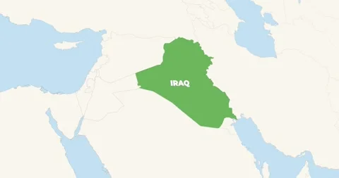 World Map Zoom In To Iraq. Animation in ... | Stock Video | Pond5