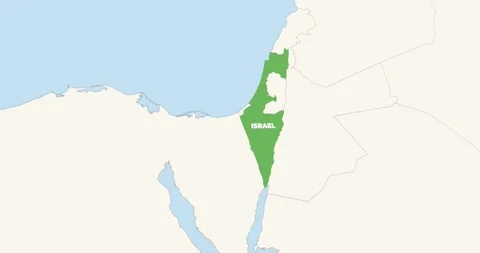 World Map Zoom In To Israel. Animation i... | Stock Video | Pond5