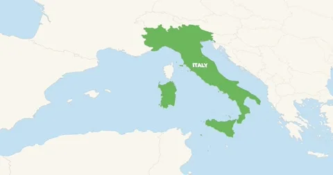 World Map Zoom In To Italy. Animation in... | Stock Video | Pond5