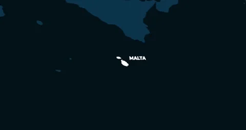 World Map Zoom In To Malta. Animation in... | Stock Video | Pond5
