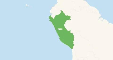 World Map Zoom In To Peru. Animation in ... | Stock Video | Pond5