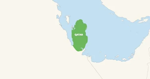 World Map Zoom In To Qatar. Animation in... | Stock Video | Pond5