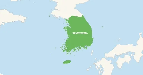 World Map Zoom In To South Korea. Animat... | Stock Video | Pond5