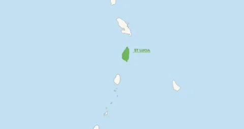 World Map Zoom In To St Lucia. Animation... | Stock Video | Pond5