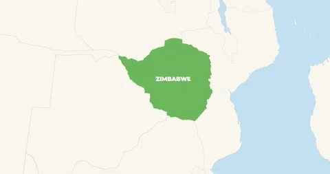 World Map Zoom In To Zimbabwe. Animation... | Stock Video | Pond5