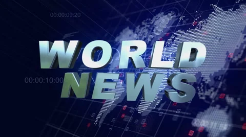 World News 3D Broadcast Animation Blue W... | Stock Video | Pond5