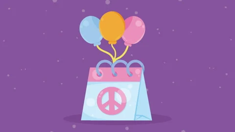 world peace symbol in calendar animation | Stock Video | Pond5
