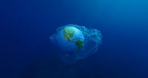 world in plastic bag underwater pollutio... | Stock Video | Pond5