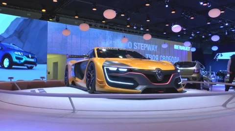 The world premiere racing coupe of Renau... | Stock Video | Pond5