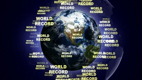 WORLD RECORD Text Animation Around the E... | Stock Video | Pond5