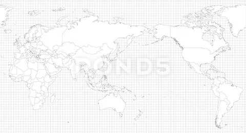 World simple outline blank map: Royalty Free #169643286