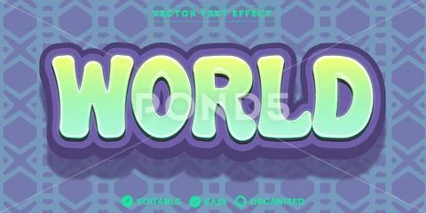 World Text Effect,Fully Editable Font Text Effect: Graphic #247614225