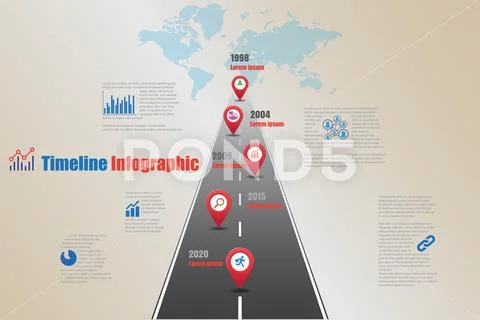 World Timeline Infographic, Vector Illustration ~ Clip Art #79588379