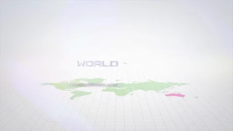 World tour text animation with world map... | Stock Video | Pond5