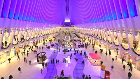 World Trade Center Oculus is decorated w... | Stock Video | Pond5