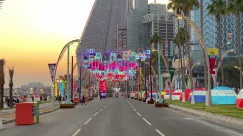 World trade tower in Doha Qatar located ... | Stock Video | Pond5