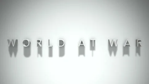 world at war 3D title animation white te... | Stock Video | Pond5