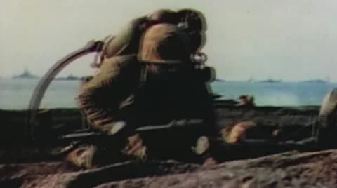 World War II Color Footage - US storming... | Stock Video | Pond5