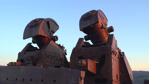 World War II German turret 15 cm SK C28 ... | Stock Video | Pond5