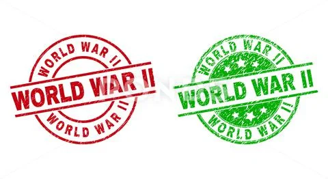 WORLD WAR II Round Stamps Using Unclean Surface: Royalty Free #151786802