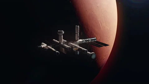 the world's first space station orbiting... | Stock Video | Pond5