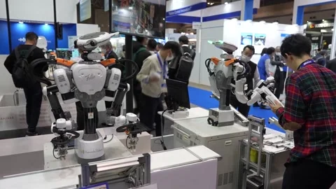 World's largest robot trade fair opens i... | Stock Video | Pond5