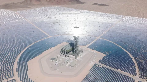 The world's largest solar plant in Mojav... | Stock Video | Pond5