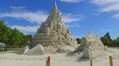Worlds tallest sand castle | Stock Video | Pond5