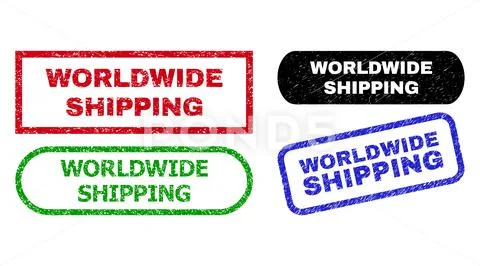 WORLDWIDE SHIPPING Rectangle Seals Using Scratched Texture: Graphic ...