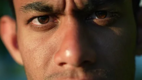 Worried eyes, frowing young asian man, c... | Stock Video | Pond5