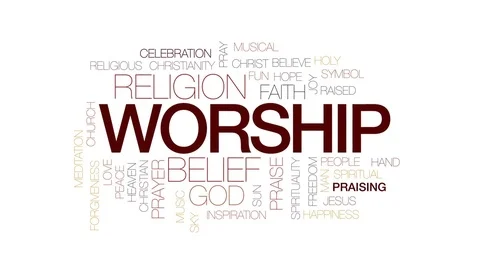 Worship animated word cloud, text design... | Stock Video | Pond5