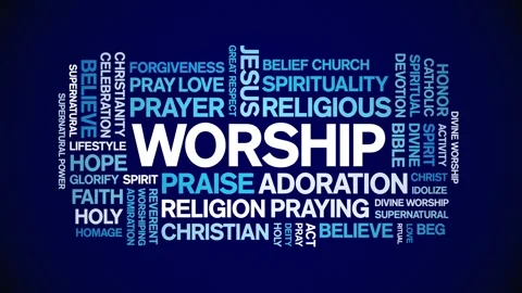 Worship animated word cloud,animation ta... | Stock Video | Pond5