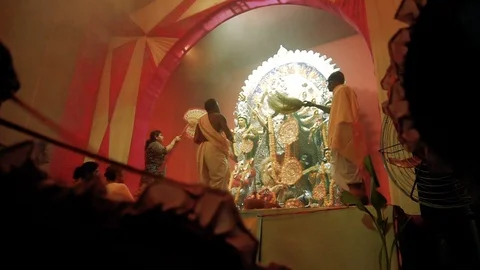 Worshipping Goddess Durga, Durga Puja, I... | Stock Video | Pond5