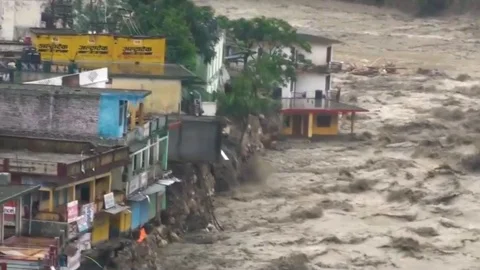 Worst Natural Disaster flood in India in... | Stock Video | Pond5