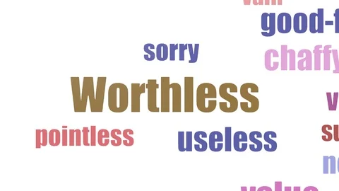 Worthless Word Cloud Animated On White B... | Stock Video | Pond5