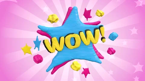 Wow 3d text animation with elegant and g... | Stock Video | Pond5