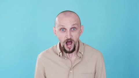 wow reaction perfect surprise shocked ma... | Stock Video | Pond5