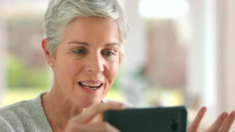 Wow, smile and video call with senior wo... | Stock Video | Pond5